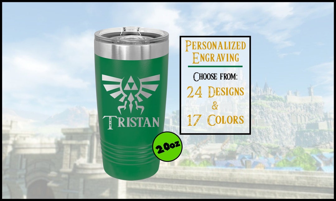 Legend of Zelda 20oz Tumbler, Zelda Hylian Crest Tumbler, Zelda Travel ...