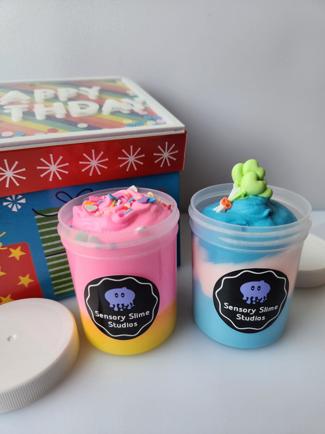 Birthday Mystery Slime Gift Box 2 Pack 2 Jars With 4 Oz Slime, Scented ...