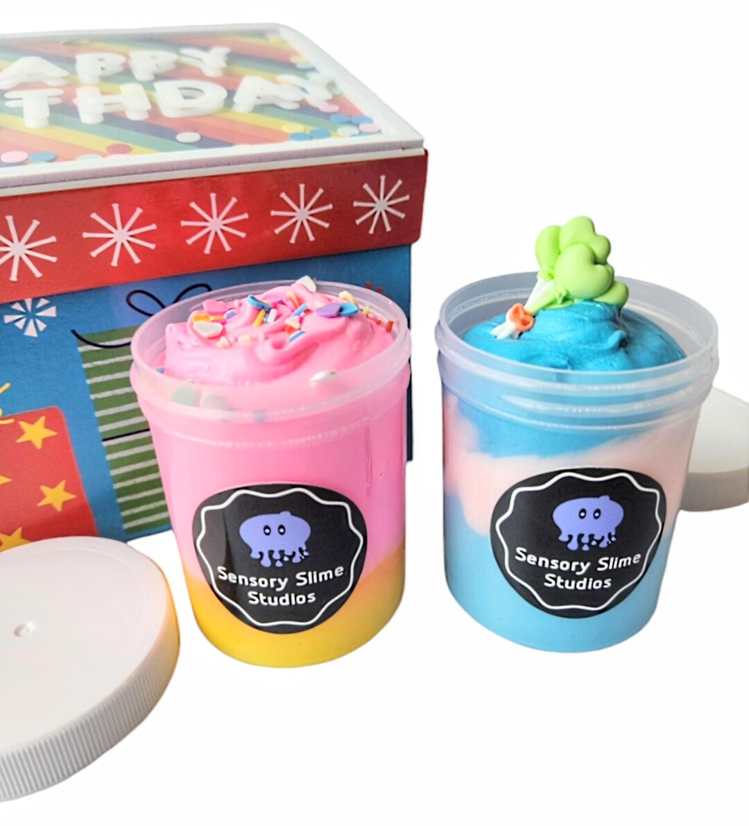 Birthday Mystery Slime Gift Box 2 Pack 2 Jars of 4 Ounce Slime, Scented ...