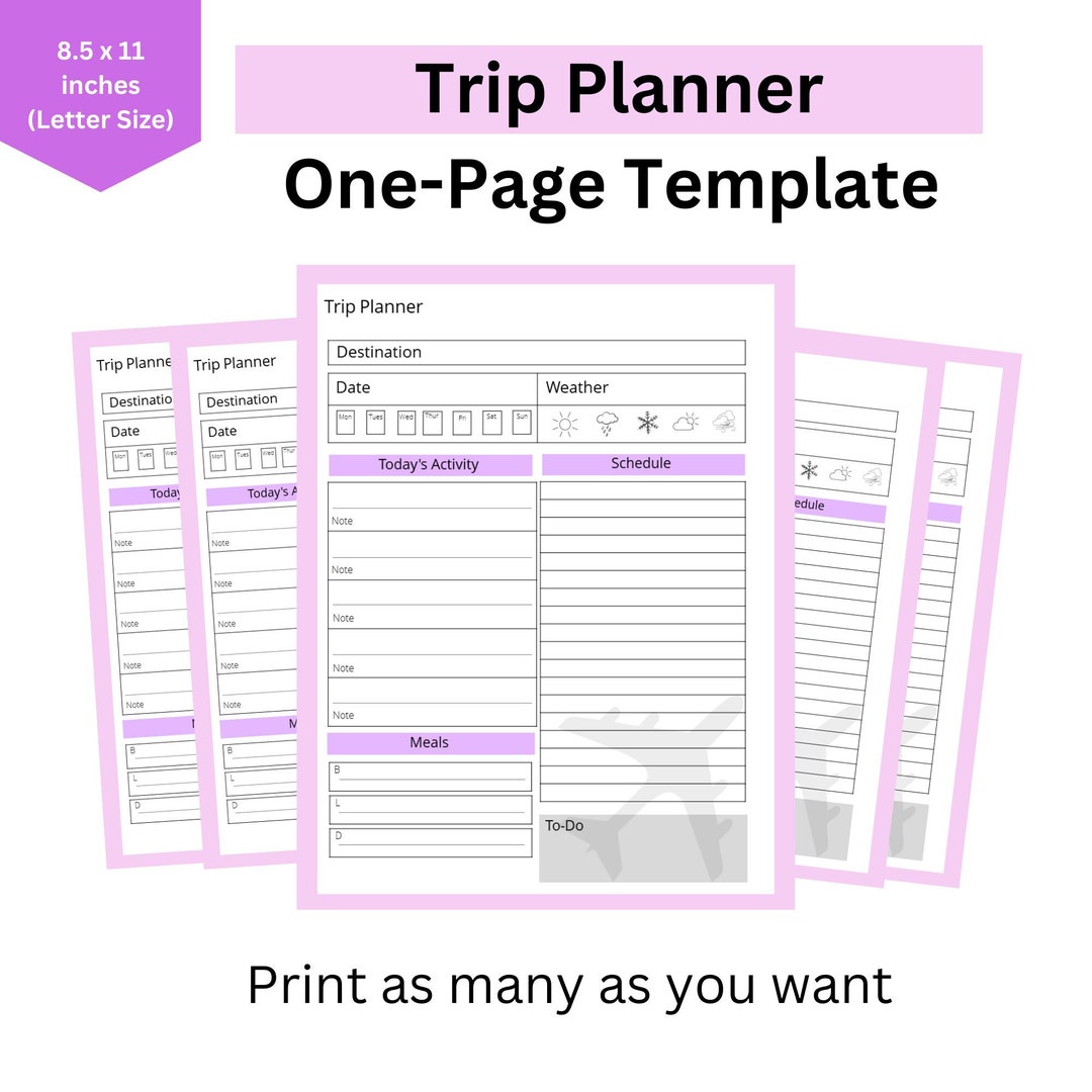 Trip Planner Template, Travel Itinerary, Trip Planner, Travel Planner ...