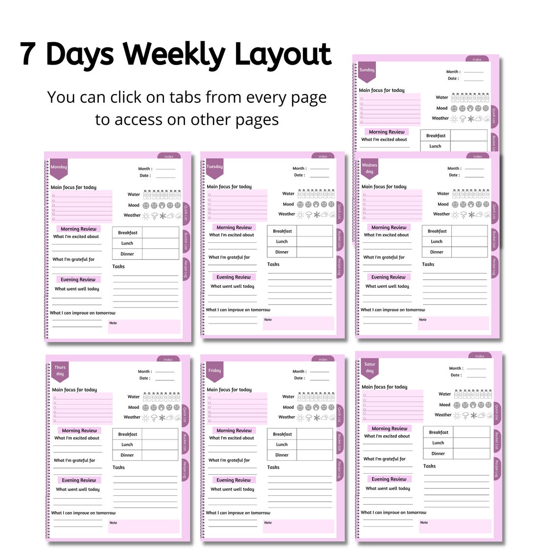 Weekly Digital Planner 2024, 2024 Weekly Planner Printable, Weekly ...