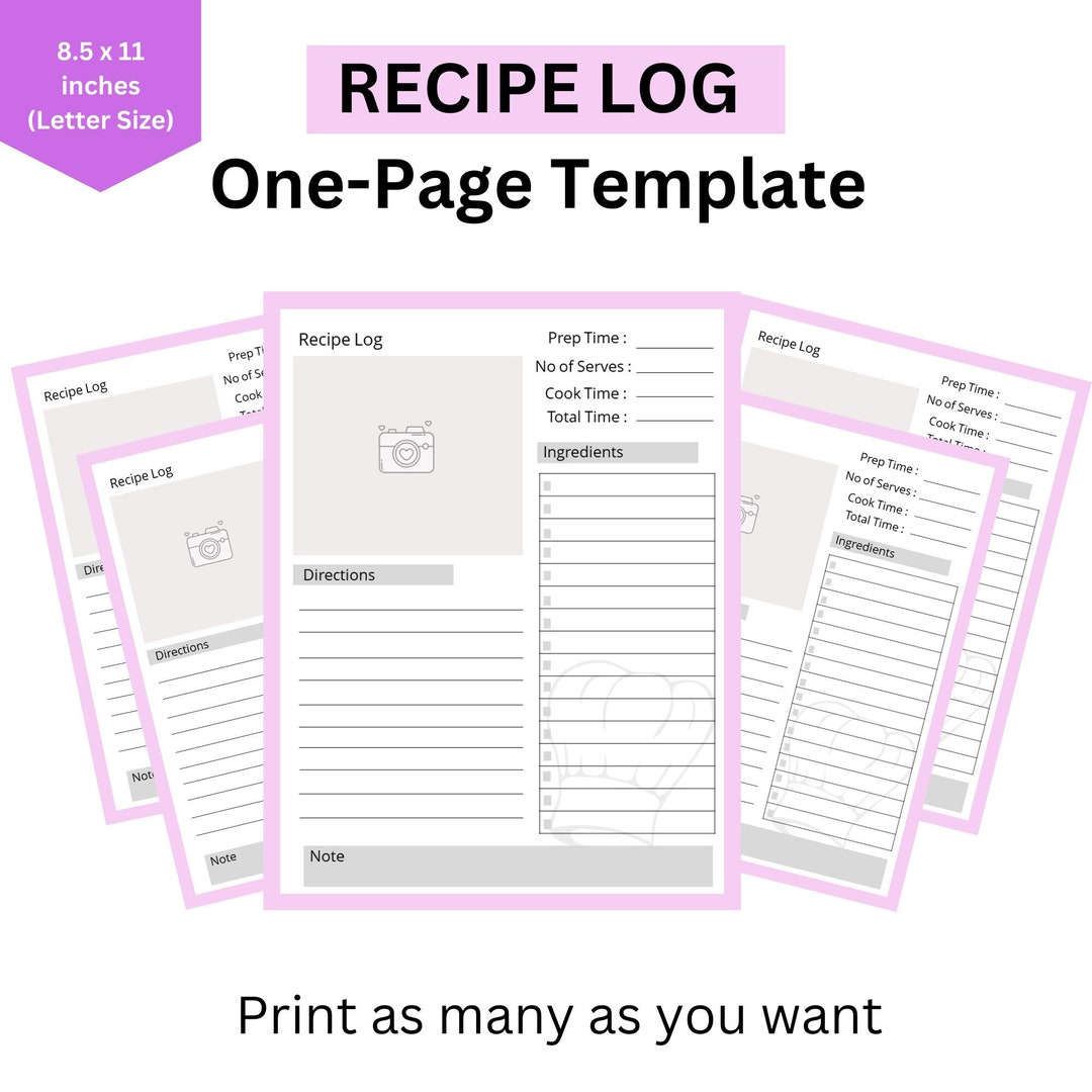 Leere Rezept druckbare Vorlage, Rezept Karten Vorlage, Minimal Rezept ...