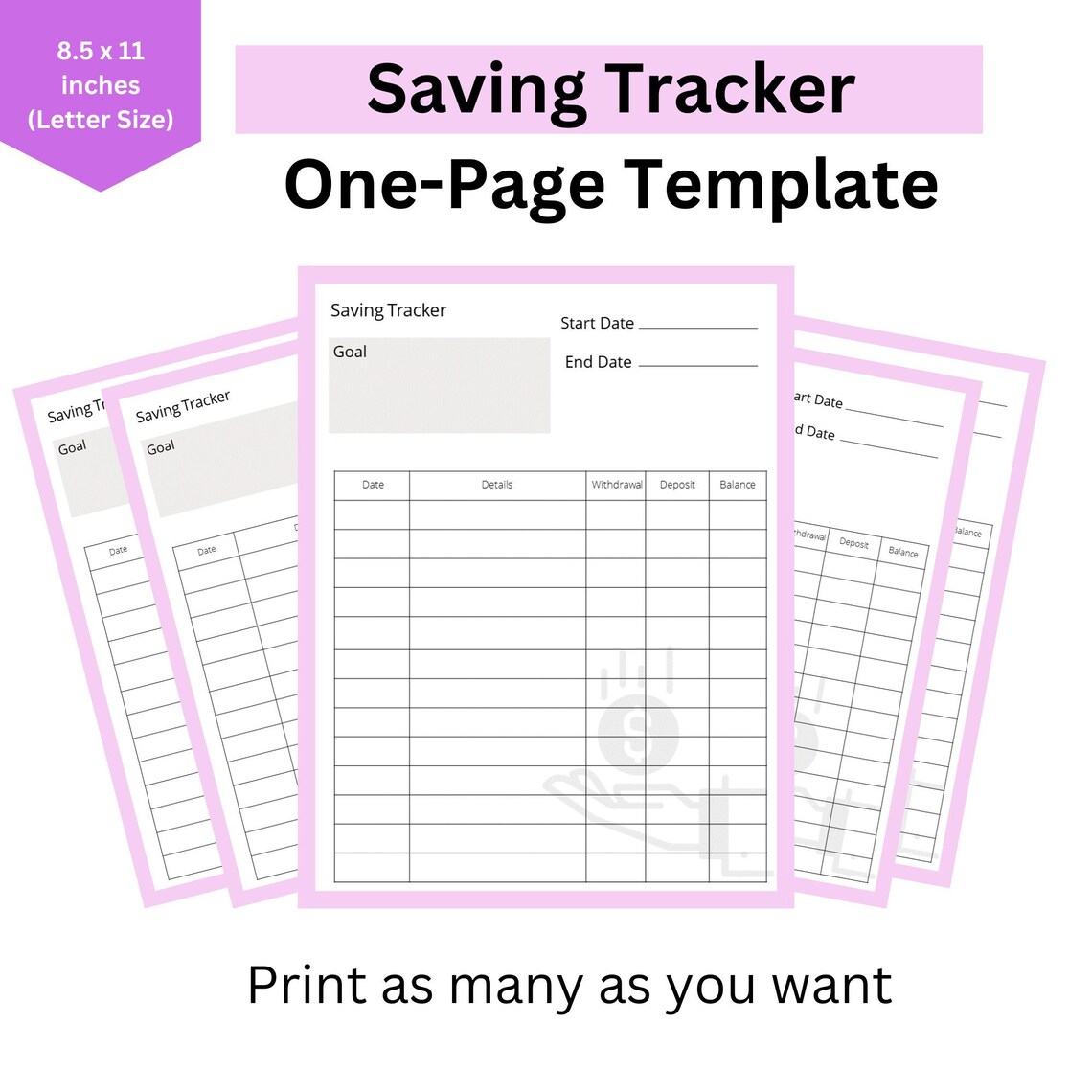 Savings Tracker Printable, Money Tracker, Savings Tracker Kid, Savings ...