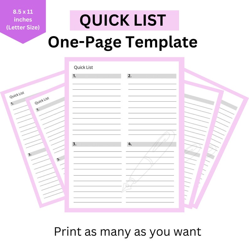 To-do-list Printable Template Daily Quick List Printable - Etsy