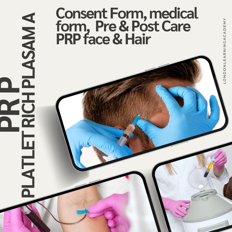 Platelet-rich Plasma PRP Forms, Intake Form, Consent Form, Pre & Aftercare, PRP Treatment Forms ...