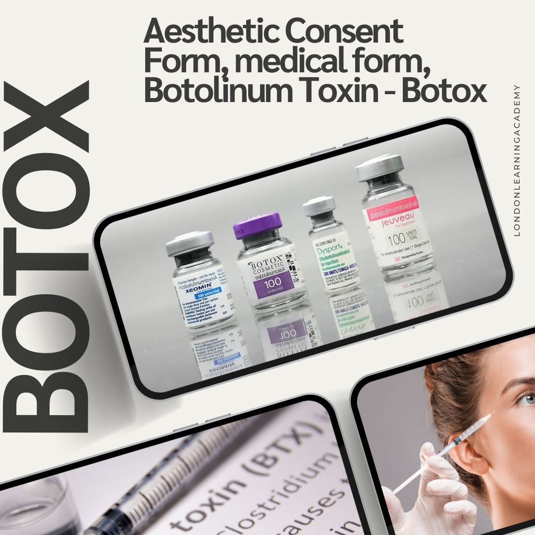 Botolinum Toxin Botox Aesthetic Consent Form, Medical Form, for Clinics ...