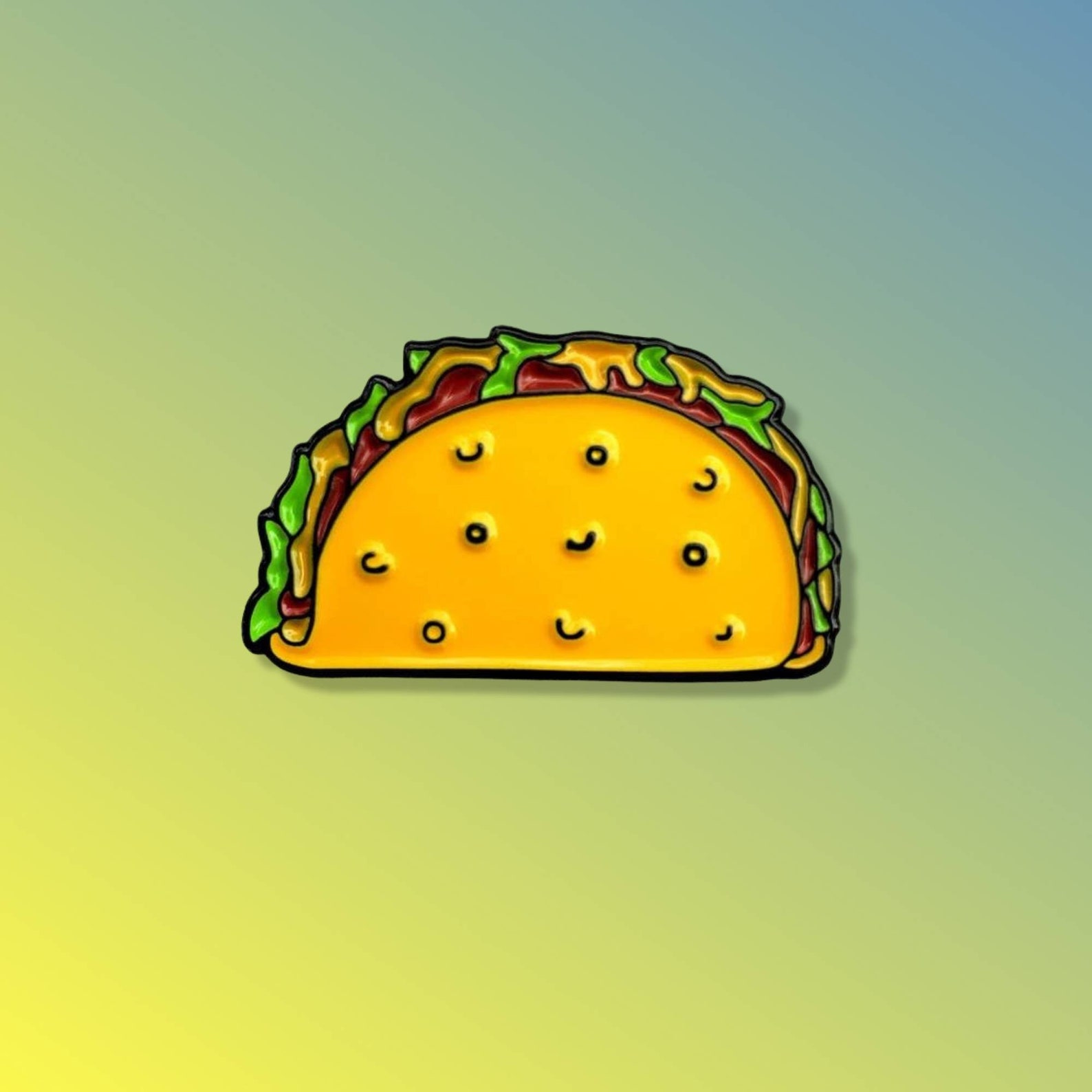 Taco Food Enamel Pin for Fitted Hats, Pin for Bag, Pin for Backpack ...