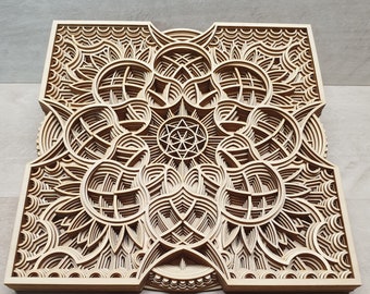 Wood Mandala WM01 Laser Cut Wall Art Deco - Etsy