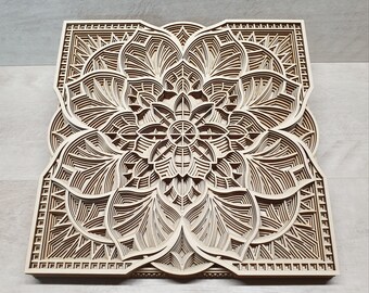 Wood Mandala WM01 Laser Cut Wall Art Deco - Etsy