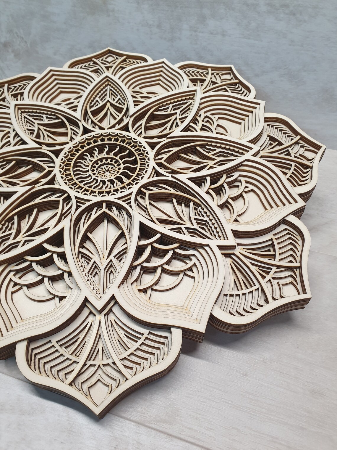 Wood Mandala WM01 Laser Cut Wall Art Deco - Etsy