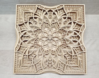 Wood Mandala WM01 Laser Cut Wall Art Deco - Etsy