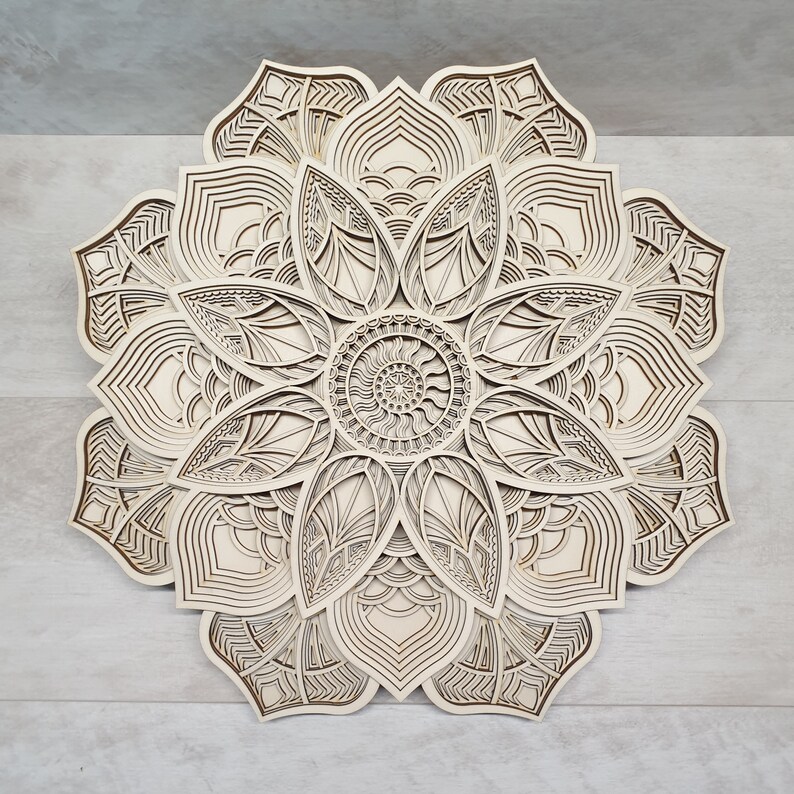 Wood Mandala WM01 Laser Cut Wall Art Deco - Etsy