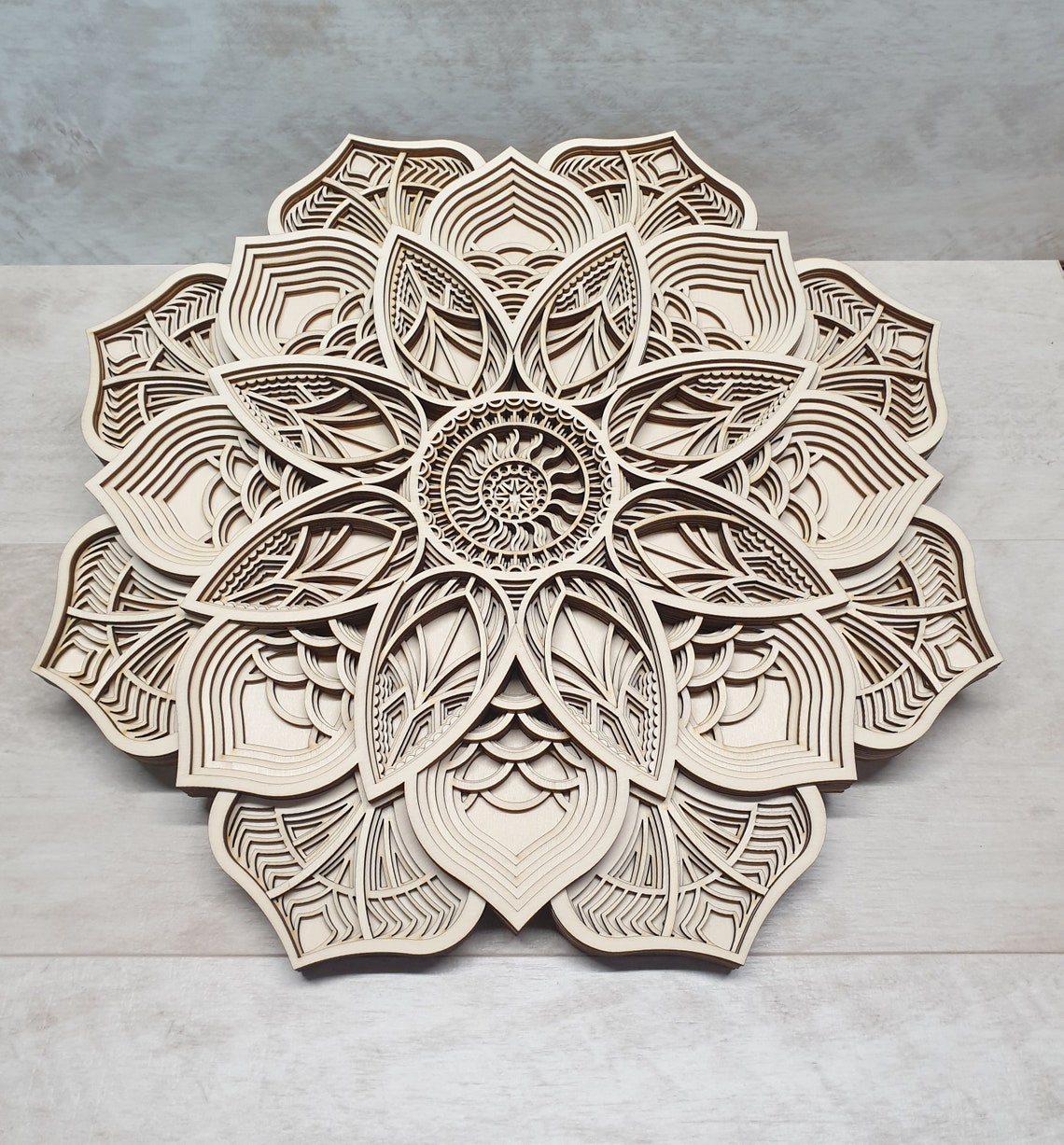 Wood Mandala WM01 Laser Cut Wall Art Deco - Etsy