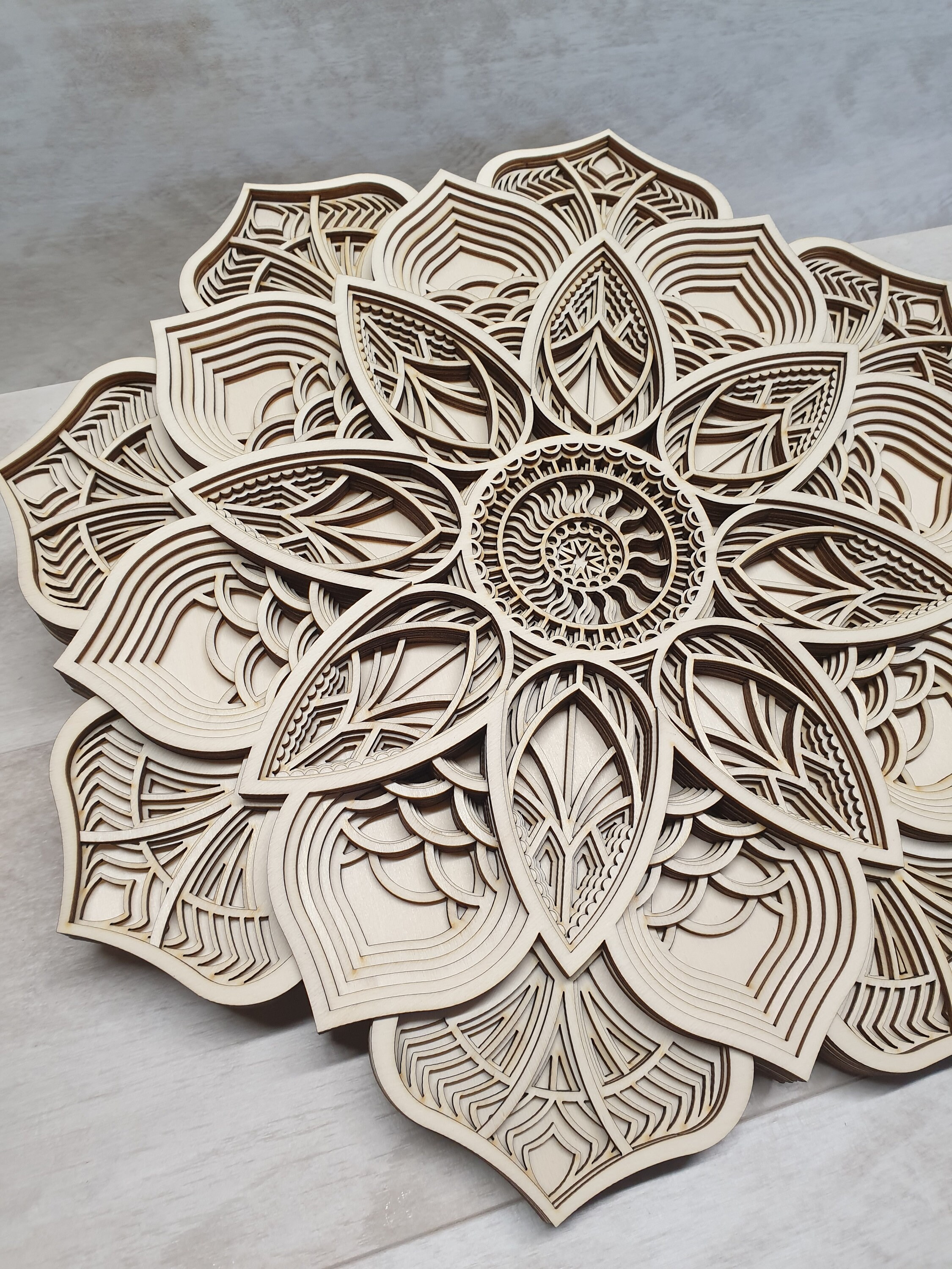 Wood Mandala WM01 Laser Cut Wall Art Deco - Etsy