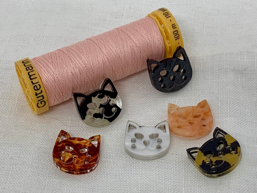 Cat Buttons (set of 6) - Etsy