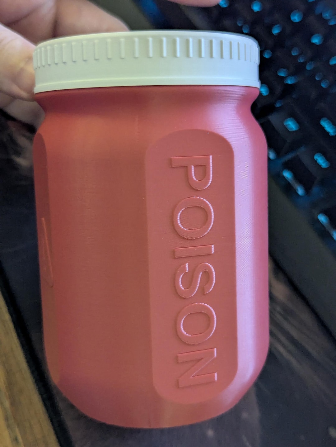 POISON Labeled Mason Jar With Threaded Lid - 3D Printed PLA - Non-food ...