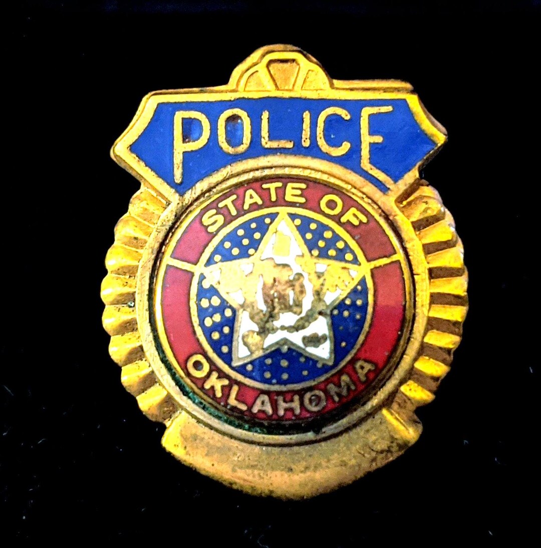 State of Oklahoma Police Lapel Pin (golden Color) - Etsy