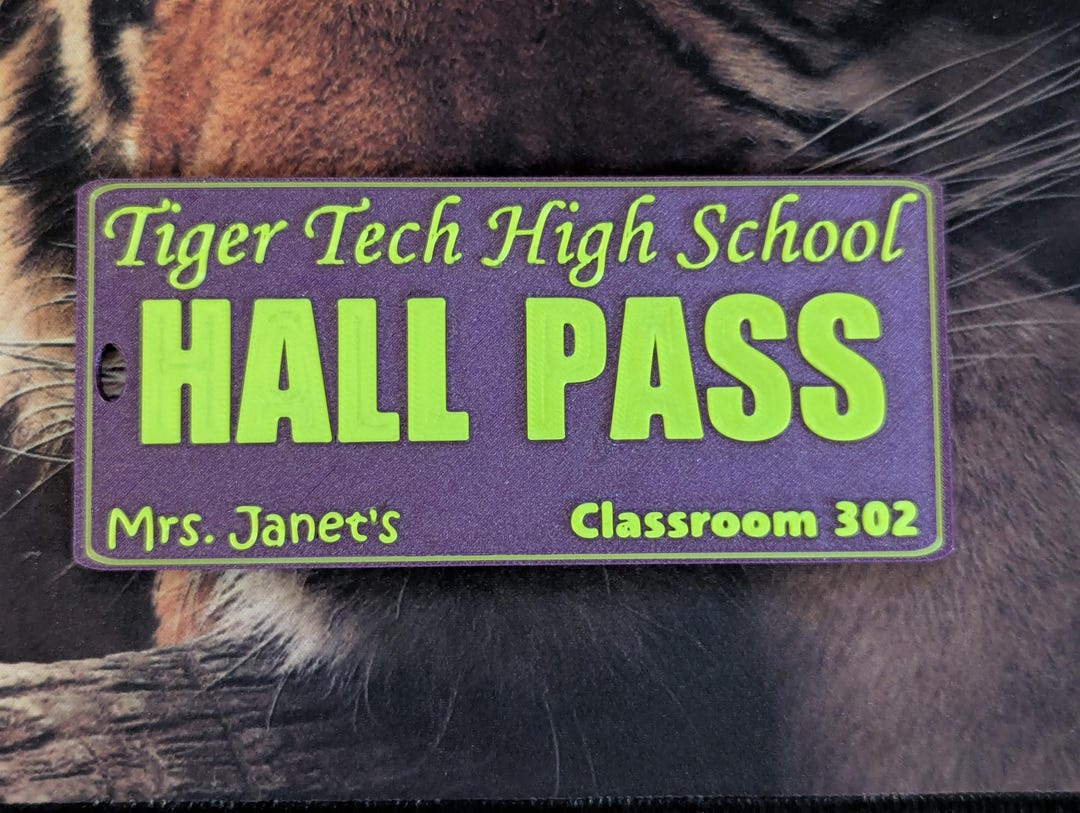 Customizable School Hall Pass With Personalized Details Like School ...