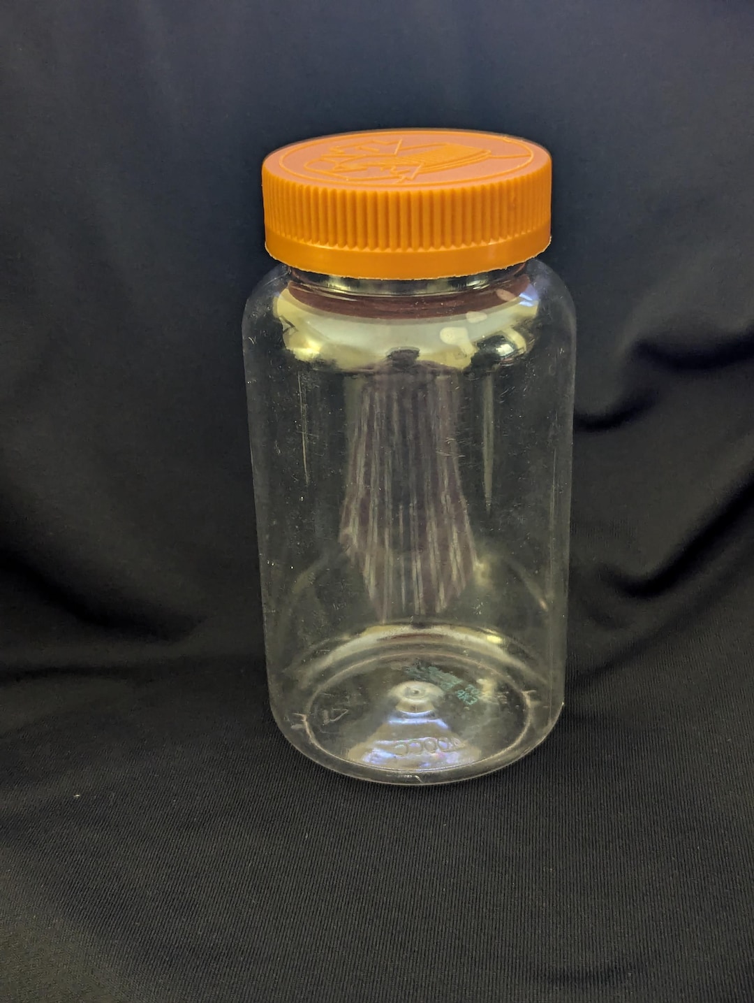 Unmarked Extra Large Sized Clear Pill / Medicine Bottle With Orange ...