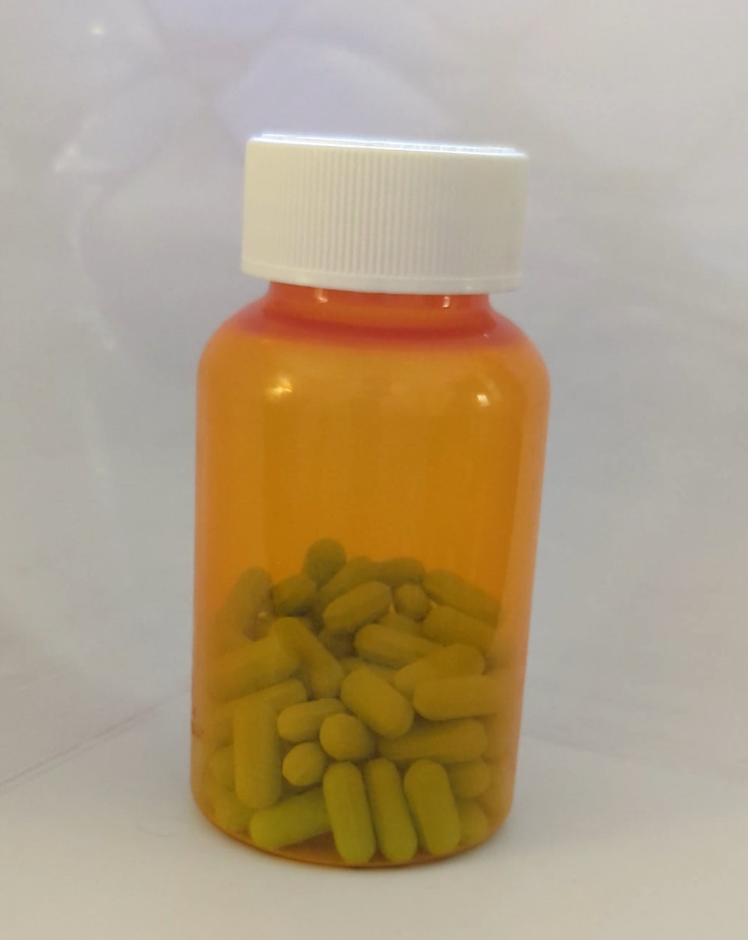 Unmarked Large Sized Orange Medicine Pill Bottle With White Child-proof ...