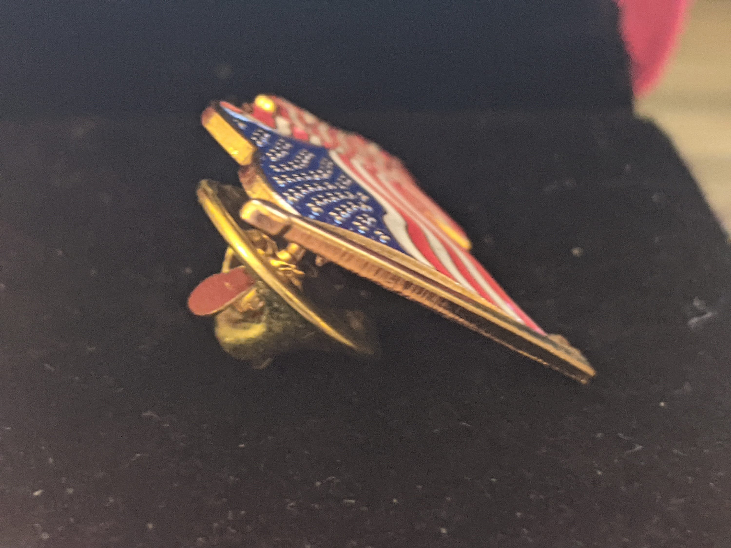 Waving American Flag With Pole (metal Backed) Lapel Pin - Etsy