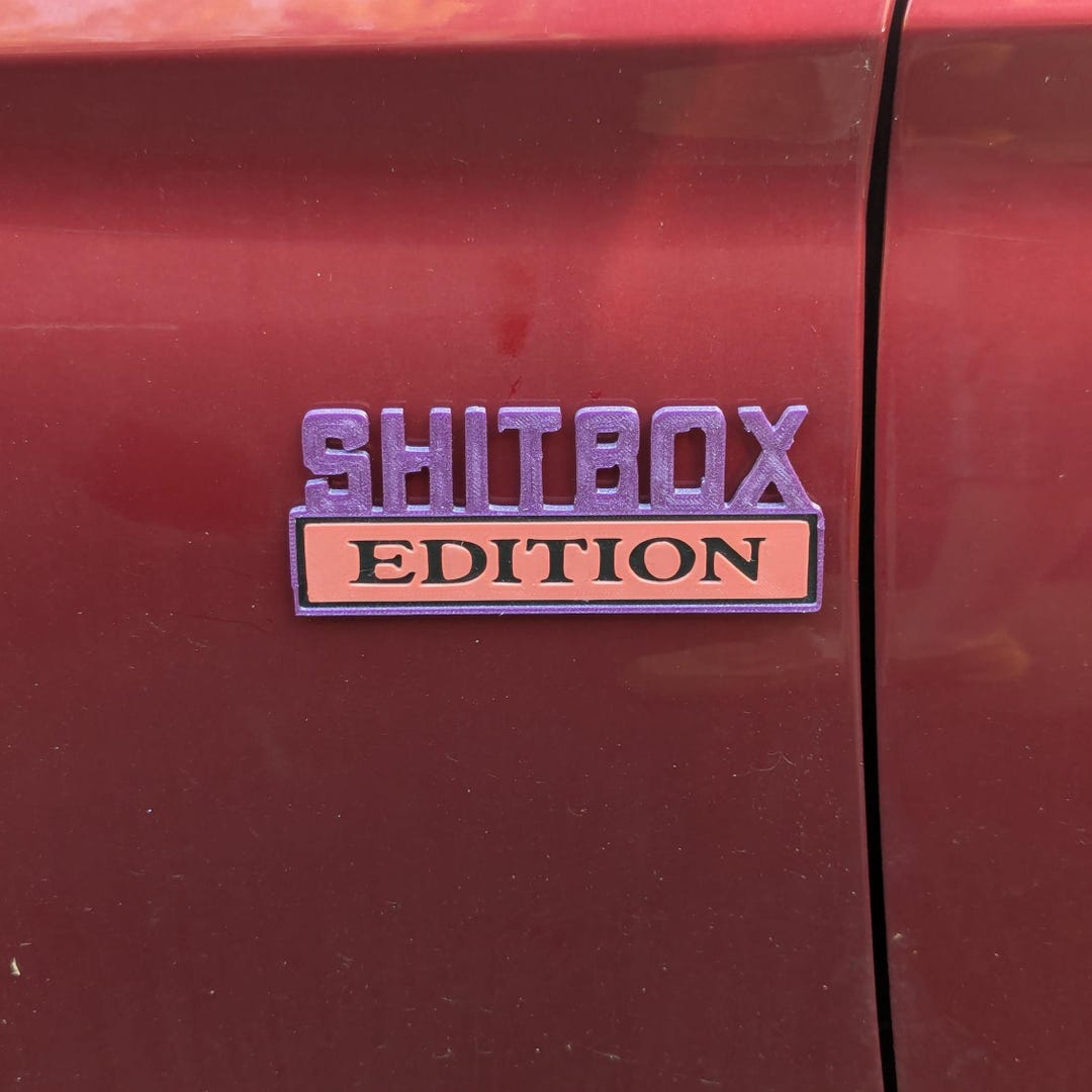 Shitbox Edition - Funny Car Badge - 3D Printed (PLA) - Etsy