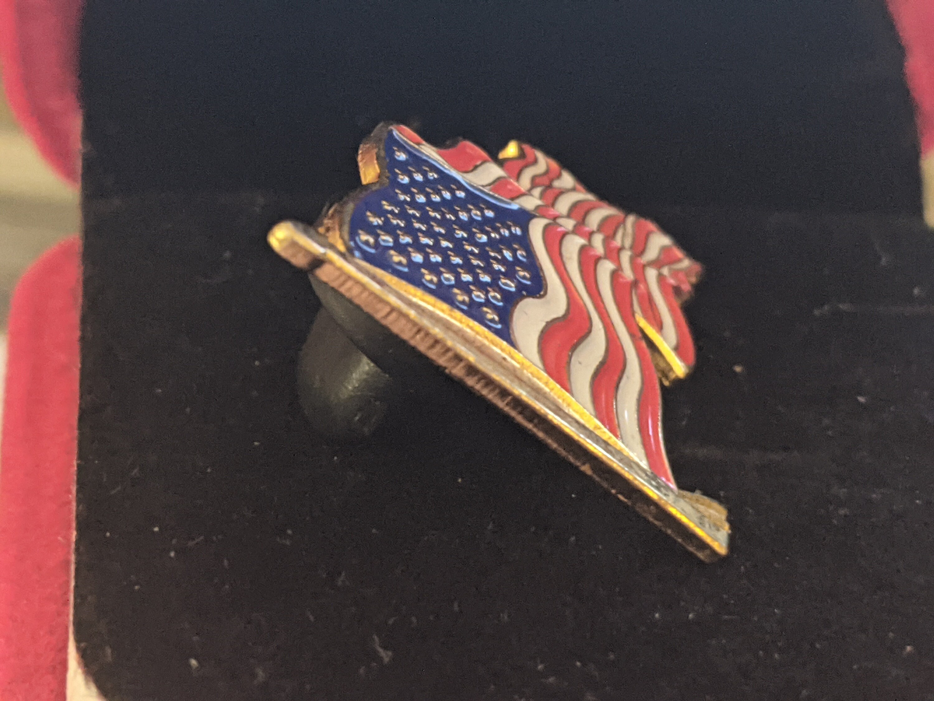 Waving American Flag With Pole PVC Rubber Backed Lapel Pin - Etsy