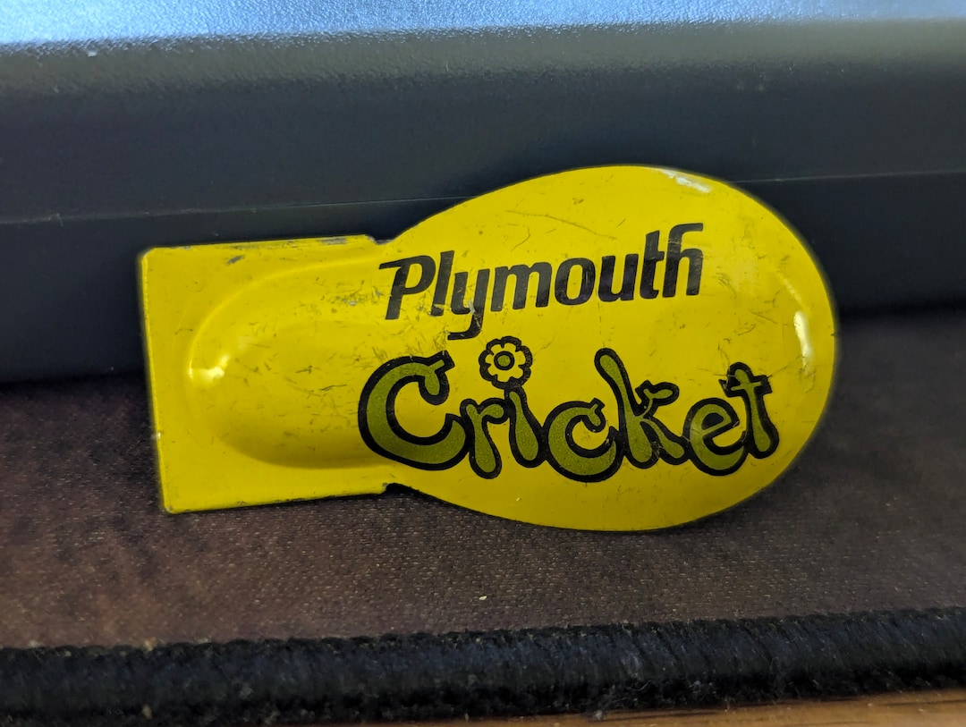 Vintage 1971-1973 Plymouth Cricket Metallic Clicker Toy and Advertising ...