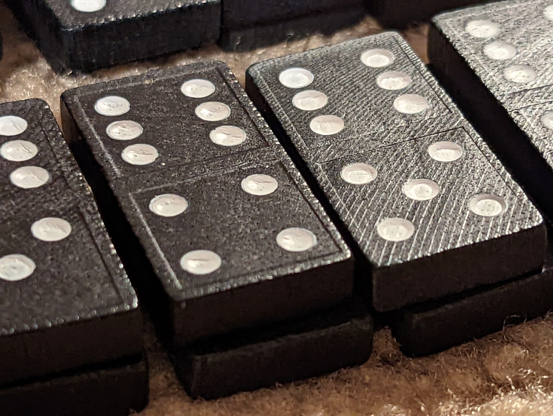 Double-6 Dominoes Set: Black & White With Card Suit Symbols - Etsy