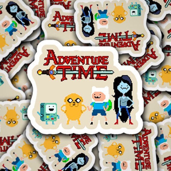 Pixelated Adventure Time Crew Sticker Laptop Decals Cute - Etsy