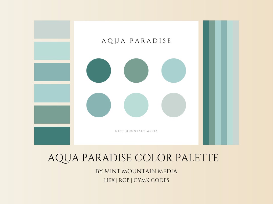 Aqua Paradise Color Palette | Brand Palette | Small Business Branding ...