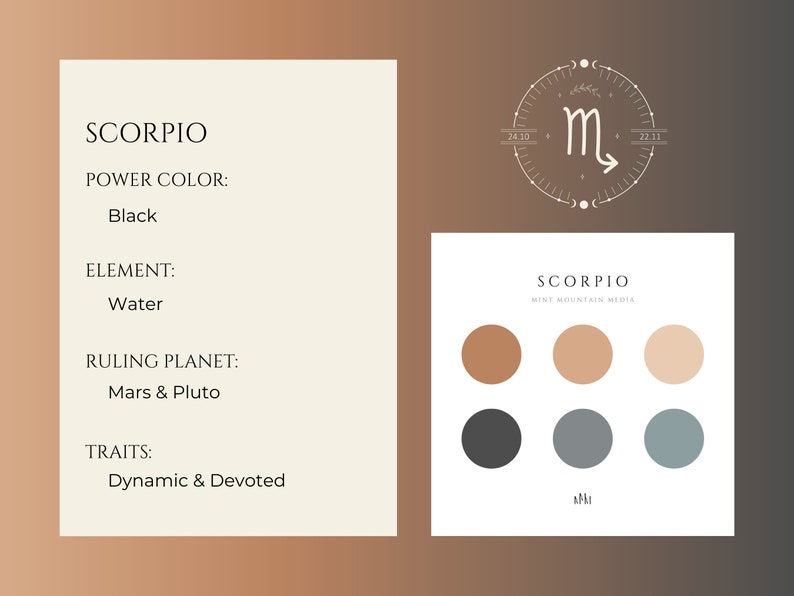 Scorpio Color Palette | Brand Palette | Small Business Branding ...