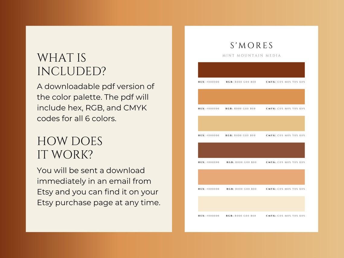 S'mores Color Palette | Brand Palette | Small Business Branding ...