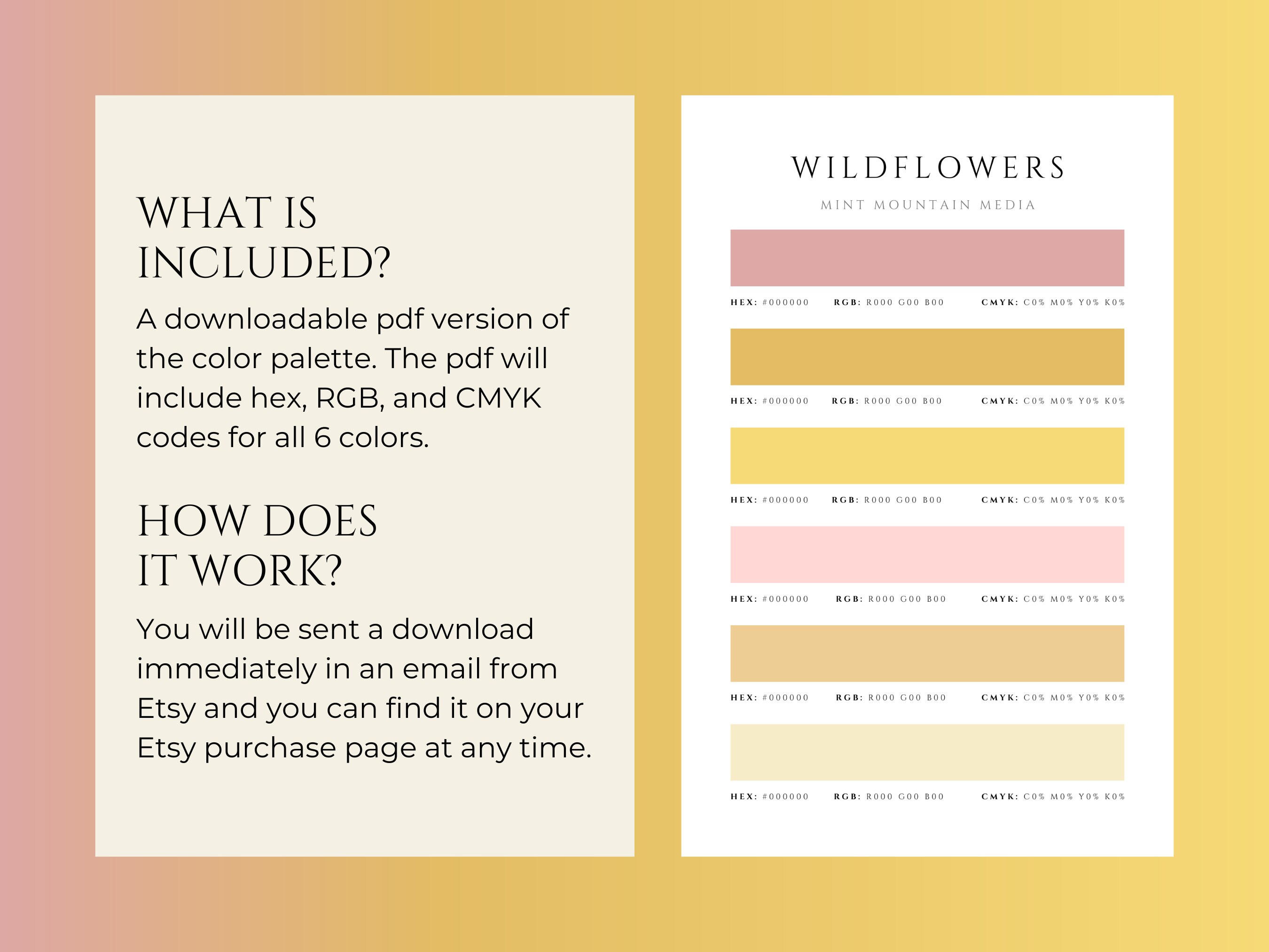Wildflowers Color Palette | Brand Palette | Small Business Branding ...