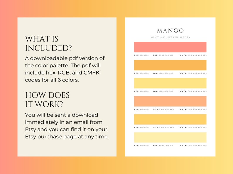 Mango Color Palette | Brand Palette | Small Business Branding | Wedding ...