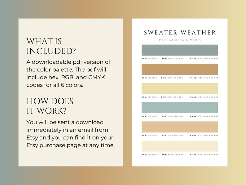 Sweater Weather Color Palette Brand Palette Small Business Branding ...
