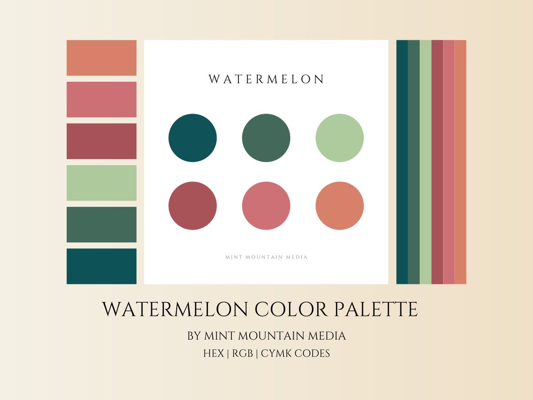 Watermelon Color Palette Brand Palette Small Business Branding Wedding ...