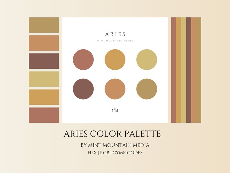 Aries Color Palette Brand Palette Small Business Branding - Etsy