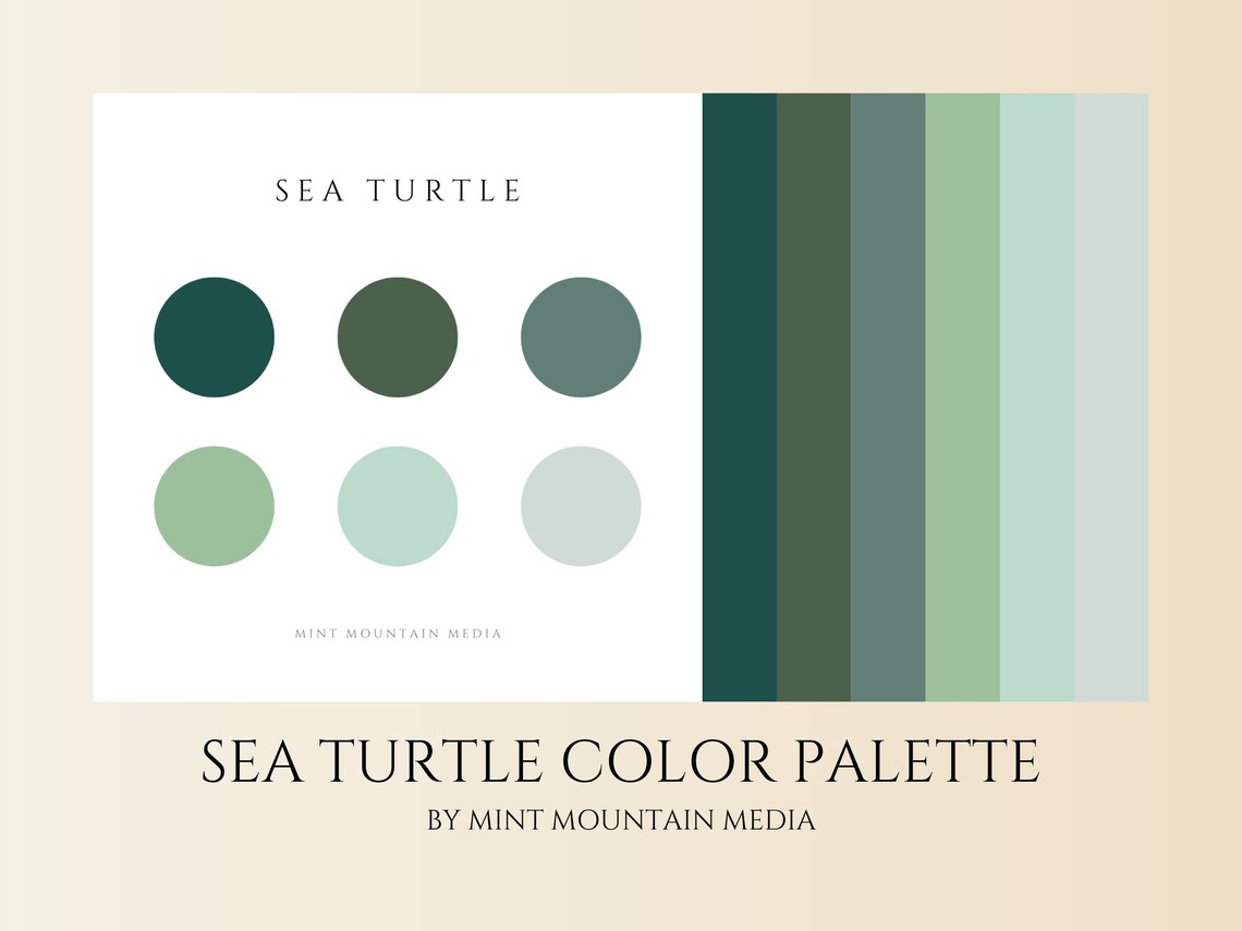 Sea Turtle Color Palette | Brand Palette | Small Business Branding ...