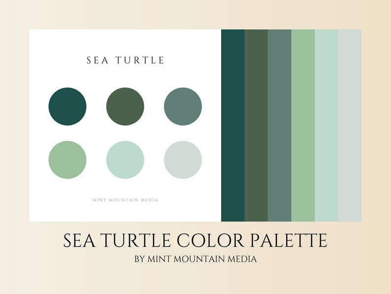 Sea Turtle Color Palette | Brand Palette | Small Business Branding ...