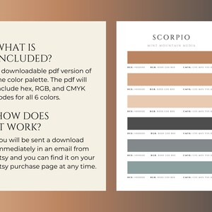 Scorpio Color Palette | Brand Palette | Small Business Branding ...