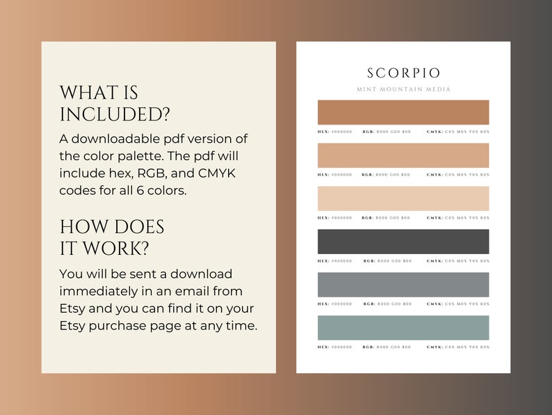 Scorpio Color Palette | Brand Palette | Small Business Branding ...