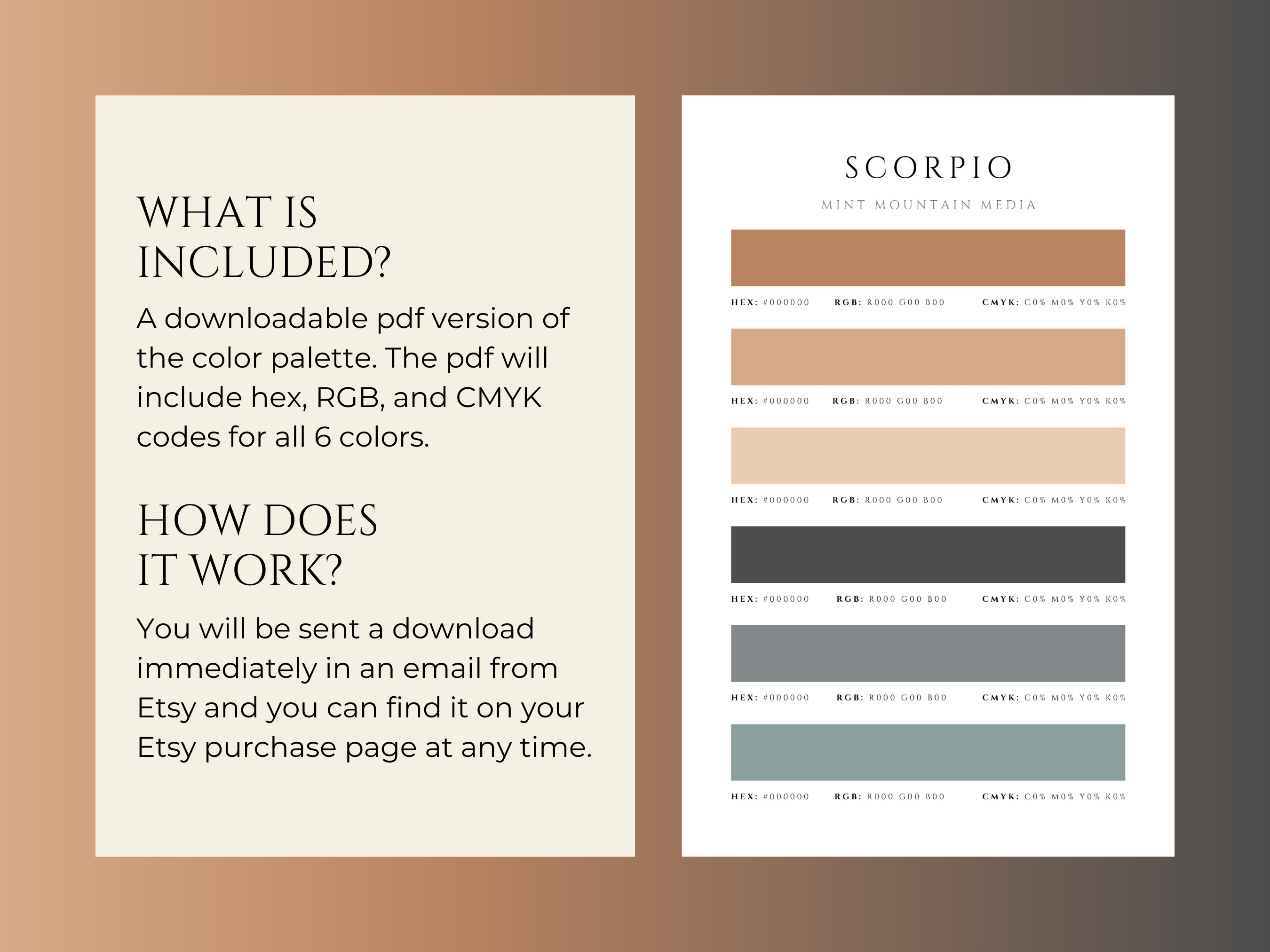 Scorpio Color Palette | Brand Palette | Small Business Branding ...