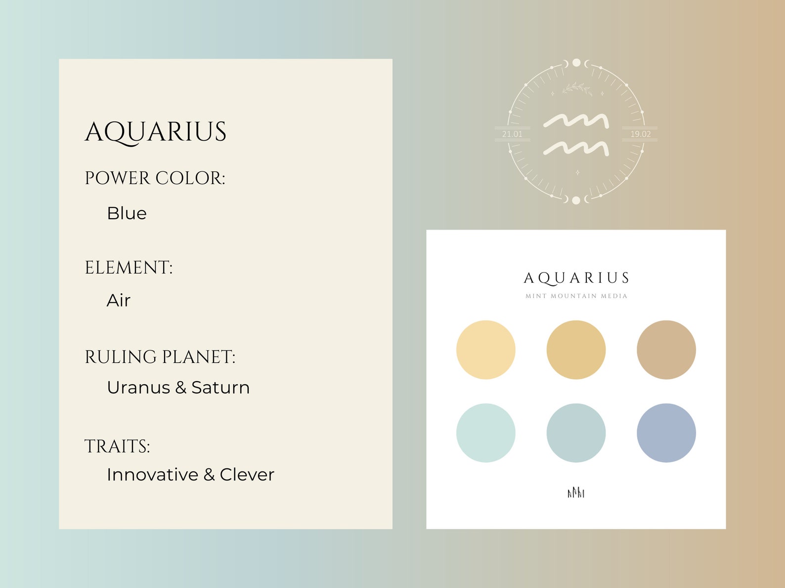 Aquarius Color Palette | Brand Palette | Small Business Branding ...