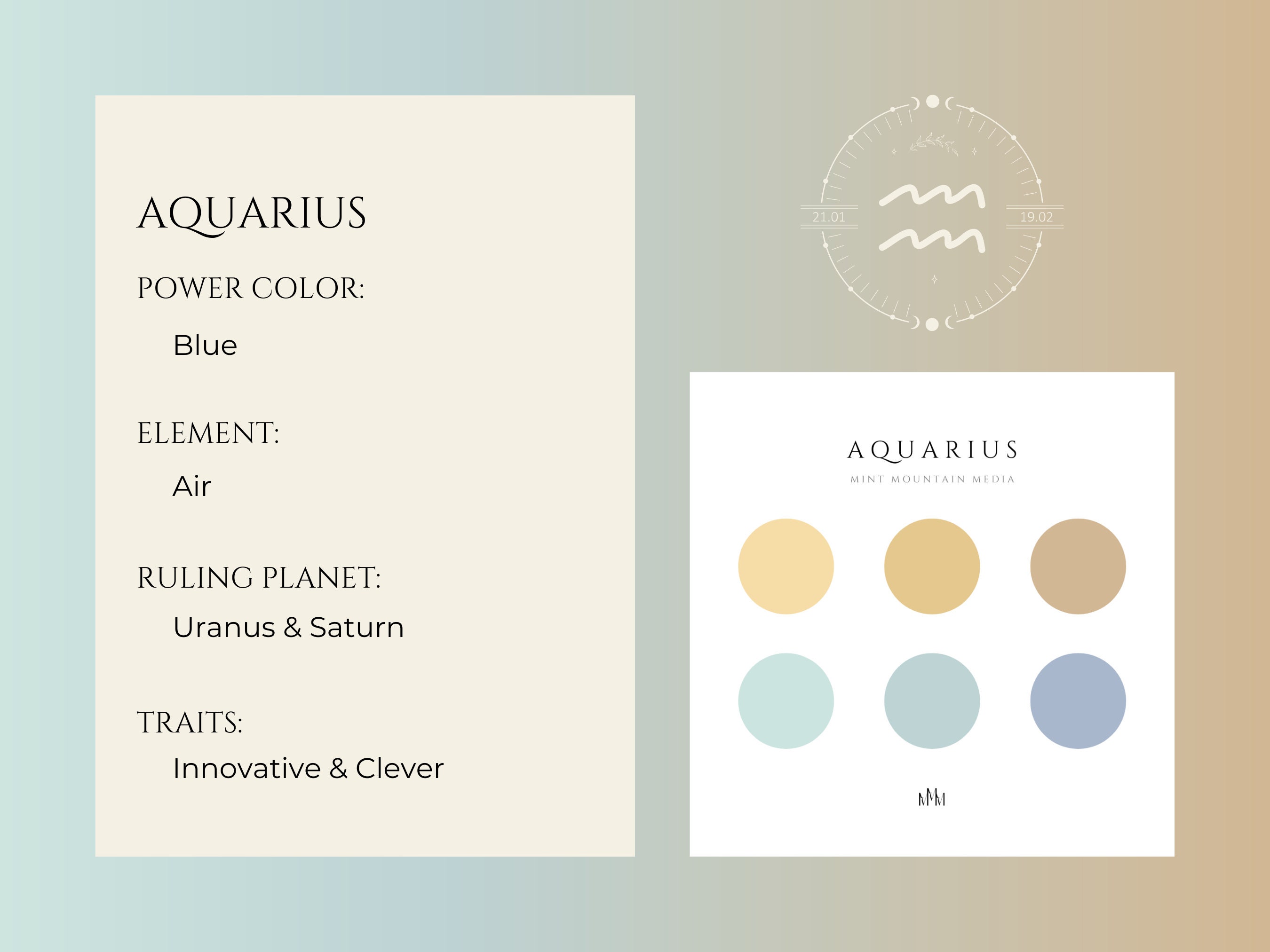 Aquarius Color Palette | Brand Palette | Small Business Branding ...
