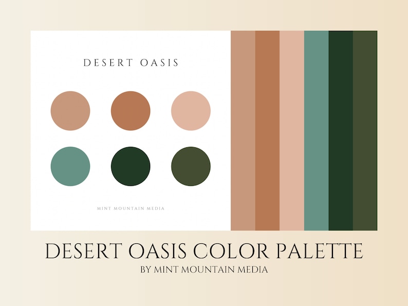 Desert Oasis Color Palette Brand Palette Small Business Branding ...
