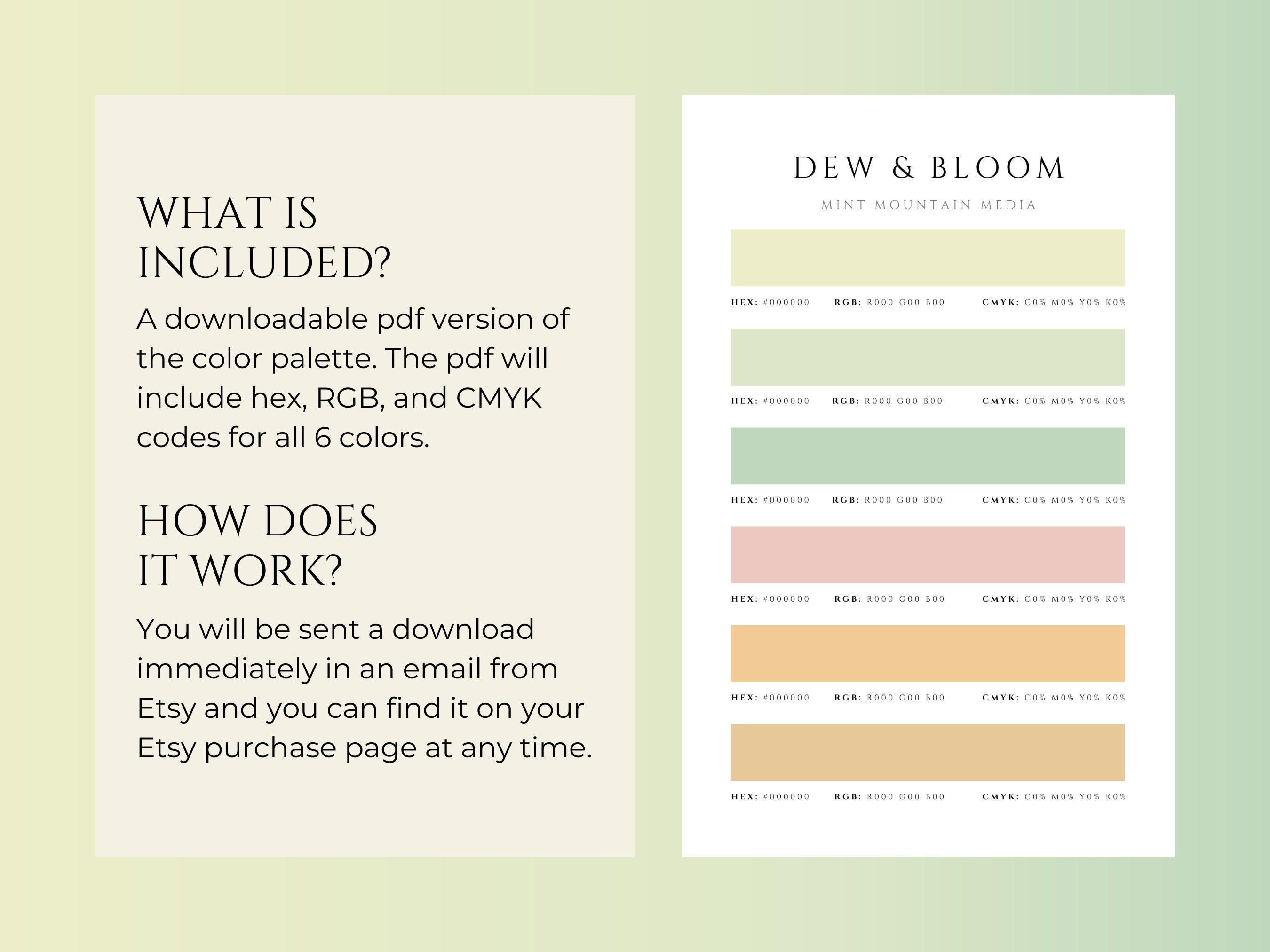 Dew & Bloom Color Palette | Brand Palette | Small Business Branding ...