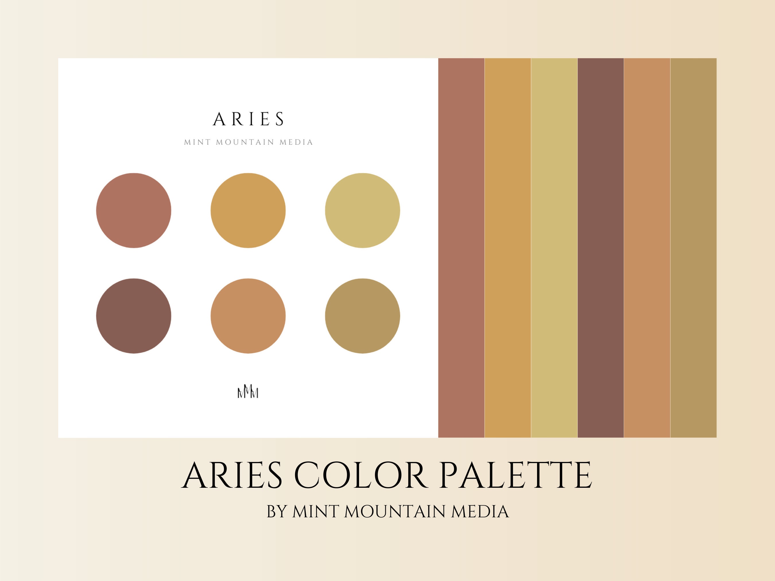 Aries Color Palette Brand Palette Small Business Branding - Etsy