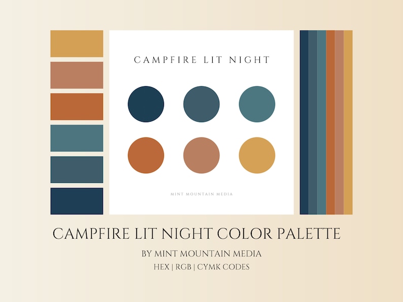 Campfire Lit Night Color Palette | Brand Palette | Small Business ...