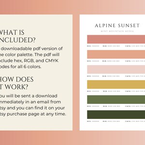 Alpine Sunset Color Palette | Brand Palette | Small Business Branding ...